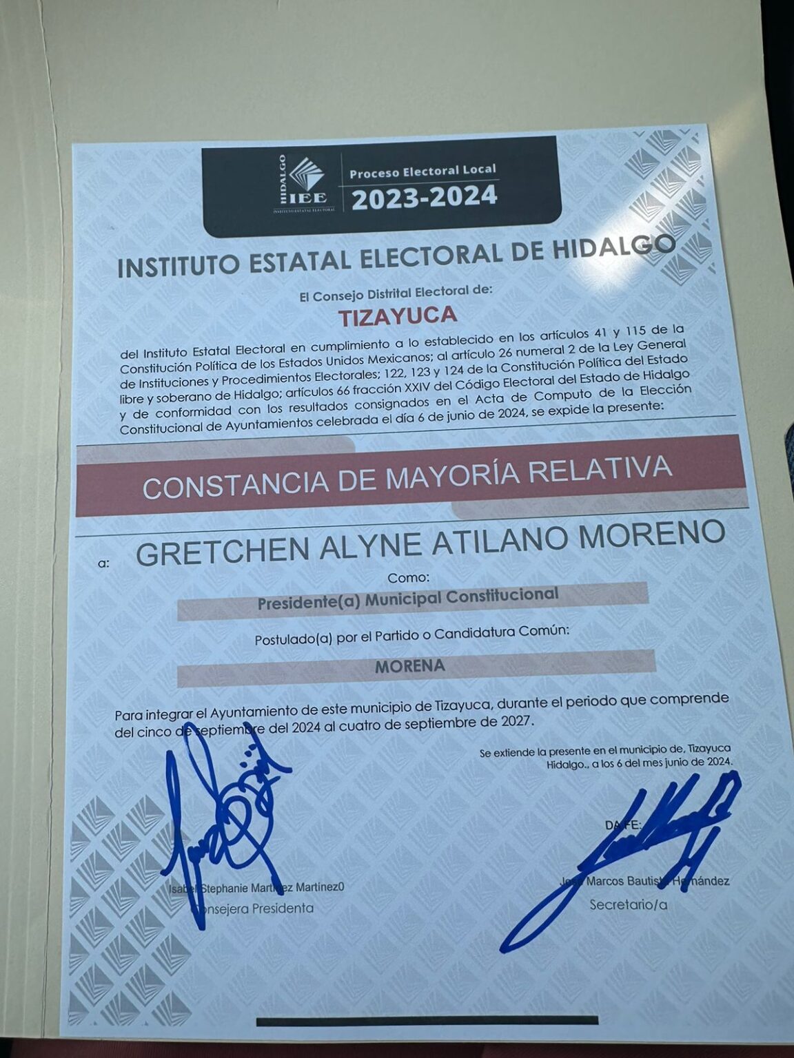 Recibe Gretchen Atilano constancia de mayoría para ser la próxima ...
