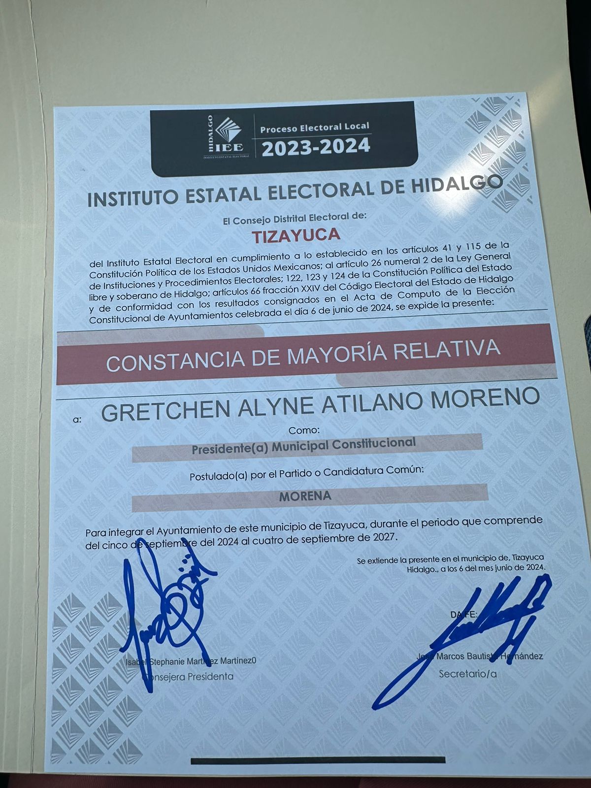 Recibe Gretchen Atilano constancia de mayoría para ser la próxima ...